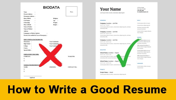 How To Write A Good Resume For Freshers Experienced