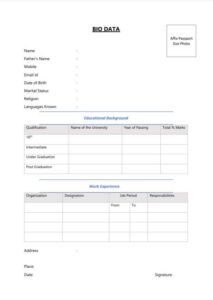 11+ Biodata Format for Job PDF & Word Free Download 2023