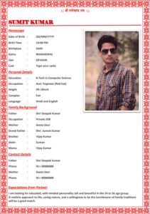11+ Marriage Biodata for Boy Free Download [Word & PDF]